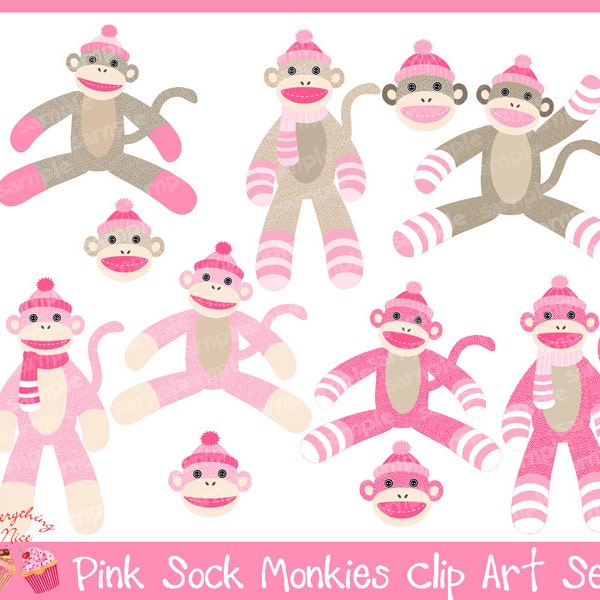 Sock Monkey Clip Art - Etsy