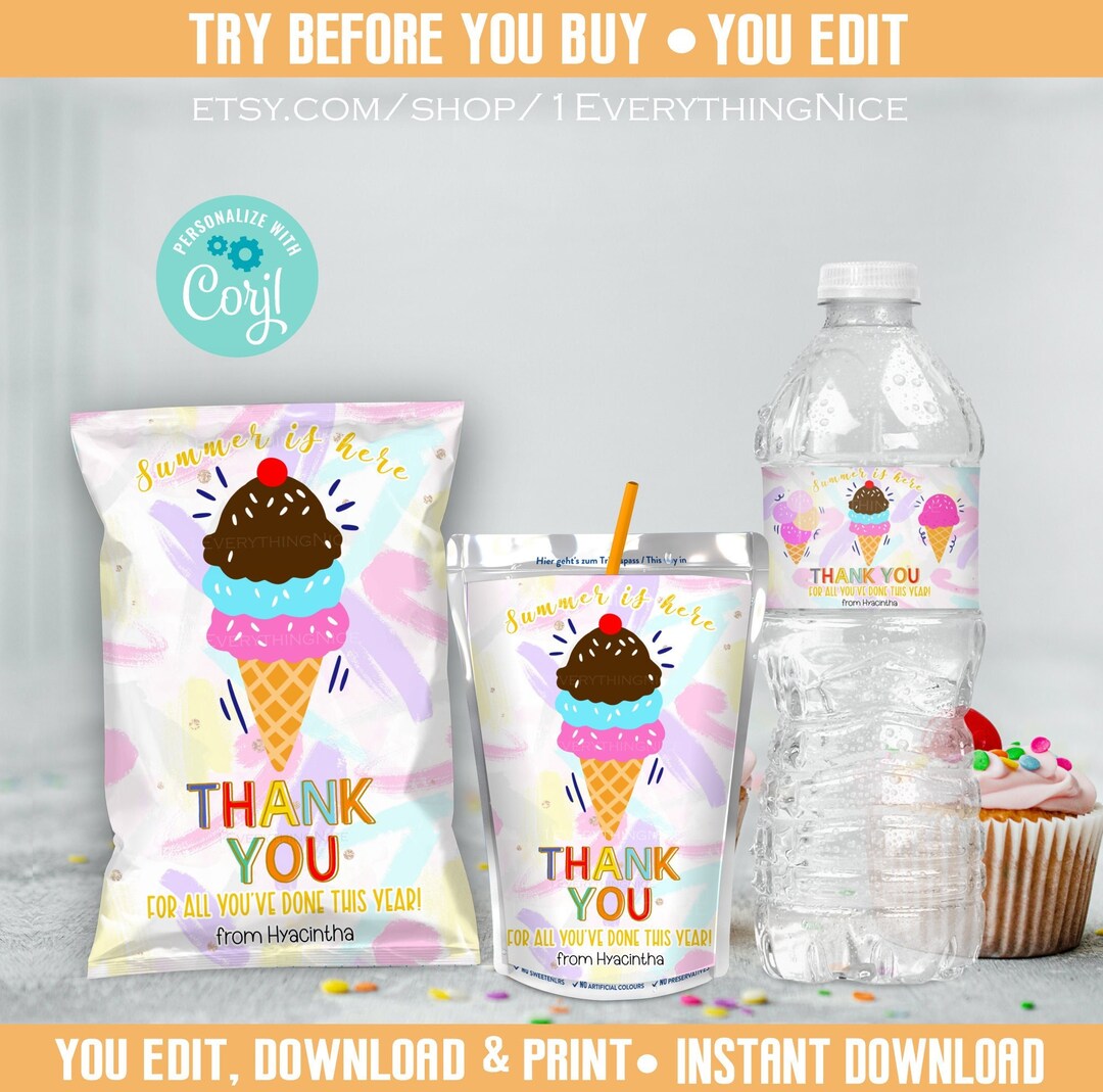 Editable Summer is Here Thank You for All You've Done This Year ...