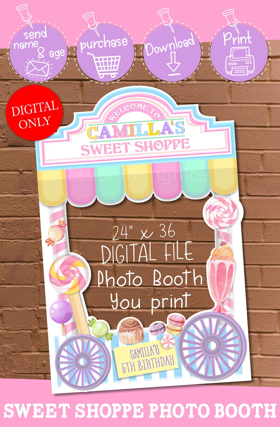 DIGITAL DOWNLOAD Sweet Candy Shoppe Pastel Theme 24 X - Etsy
