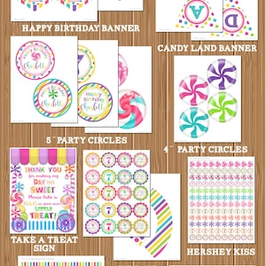 Candy Land Shoppe Birthday Theme Personalized DIY Digital Download ...