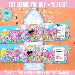 Editable Candy Land Candyland Candy Girl | DIGITAL DOWNLOAD Birthday ...