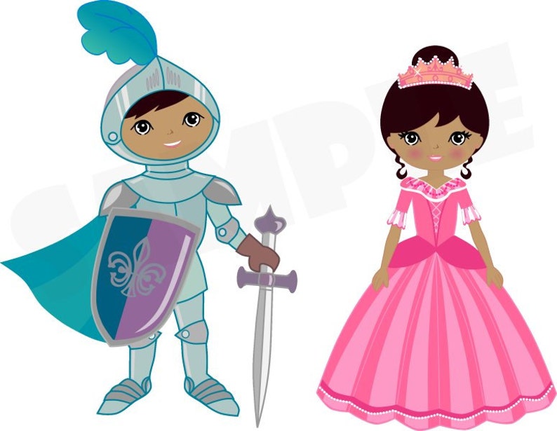 Princess and Knight Clip Art Set - Etsy