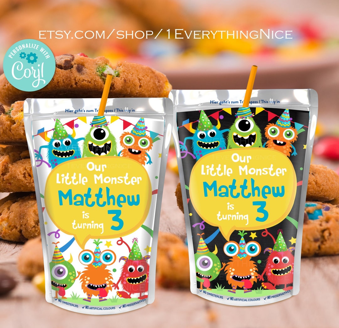 Cute Monsters Monster Bash Editable Instant DIGITAL DOWNLOAD Theme ...