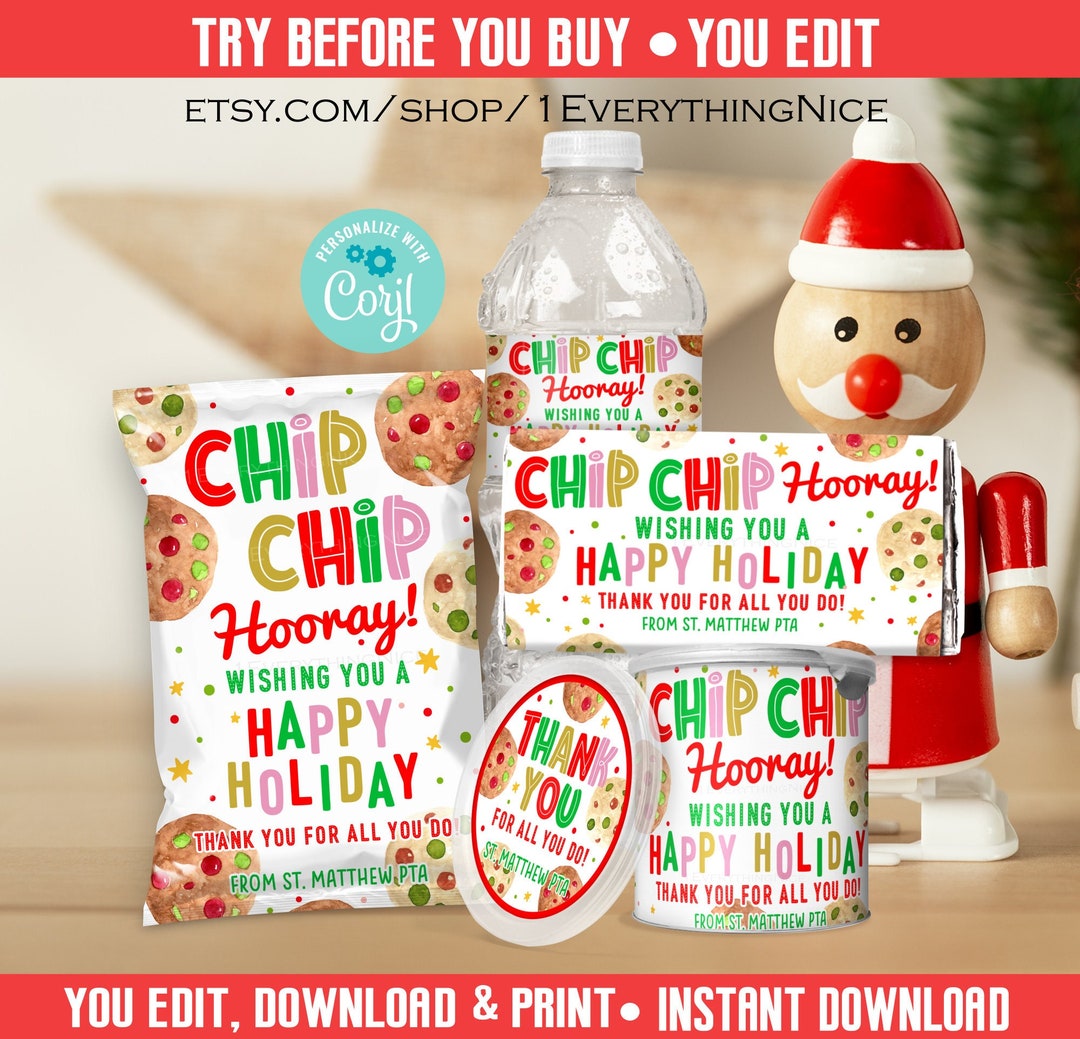 Chip Chip Hooray Happy Holiday Christmas Theme Teachers Faculty Staff ...