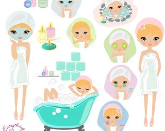 Spa Girls Clipart / Spa Party Clip Art / - Etsy Ireland