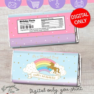 DIGITAL DOWNLOAD Unicorn Unicorns Theme Birthday Printables Labels ...