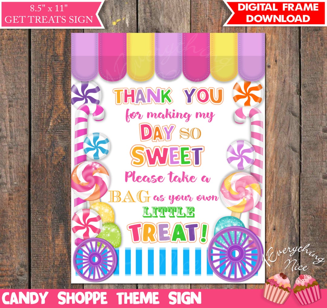 Candy Shoppe Theme Treats Get Treats Sign - Etsy