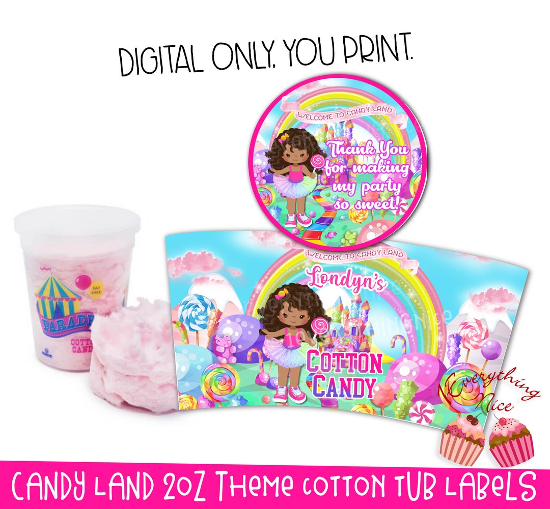 DIGITAL DOWNLOAD Candyland Candy Land Theme 2oz Cotton Candy - Etsy