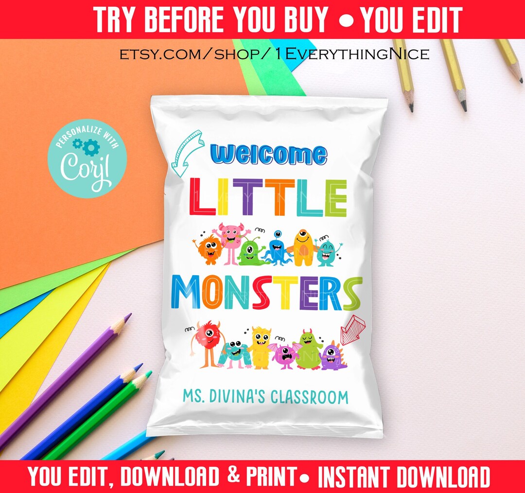 Welcome Little Monsters Theme | Kindergarten Daycare Elementary Class ...