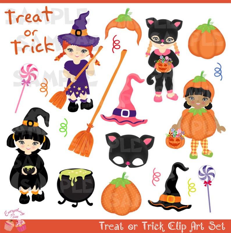 Treat or Trick Clip Art Set - Etsy