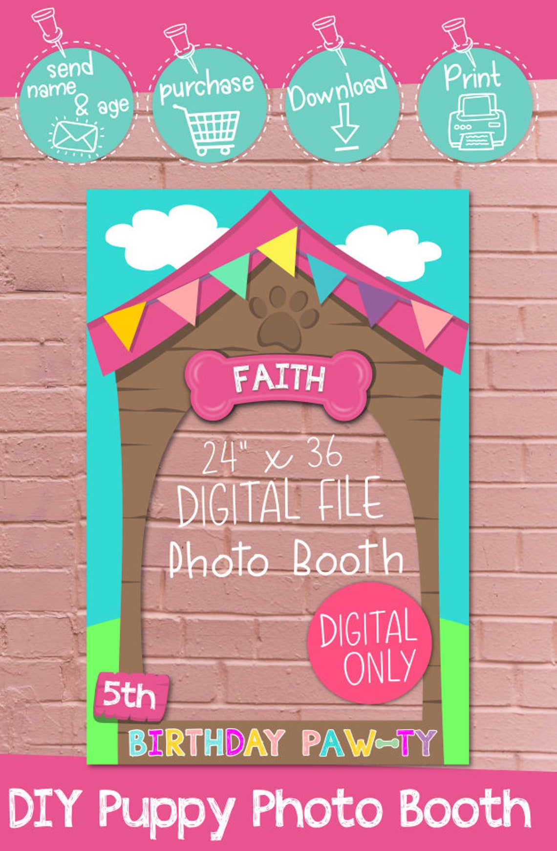 DIGITAL DOWNLOAD Puppy Birthday Pawty Theme 24 X | Etsy