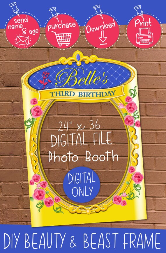 DIGITAL DOWNLOAD Royal Princess 24" x 36" Birthday Photo Booth Frame ...