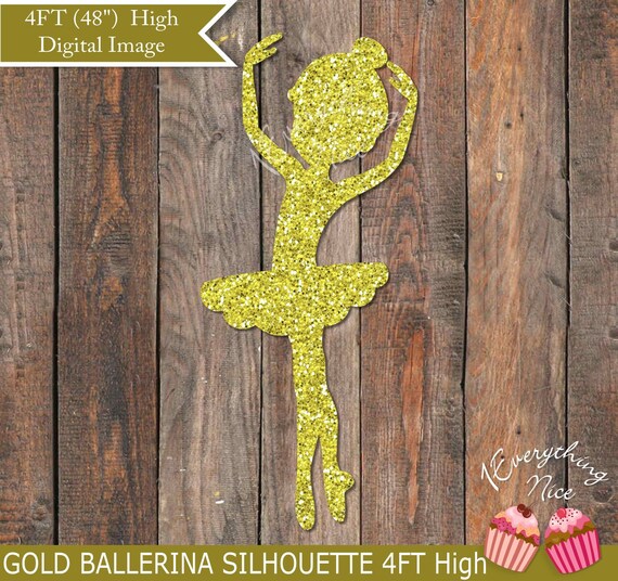 Gold Ballerina Silhouette 4FT High Digital File Clipart by 1Everything ...