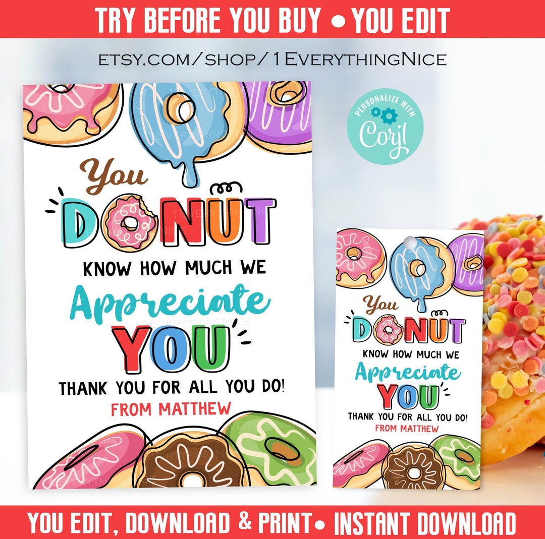 Donut Know How Much We Appreciate You | Teacher Staff Employee ...