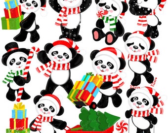 Jolly Christmas Animals 2 Clipart Set | Etsy