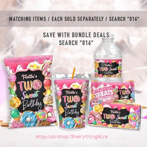 Editable DIGITAL DOWNLOAD Pink Two Sweet Sweets Donuts Ice Cream ...