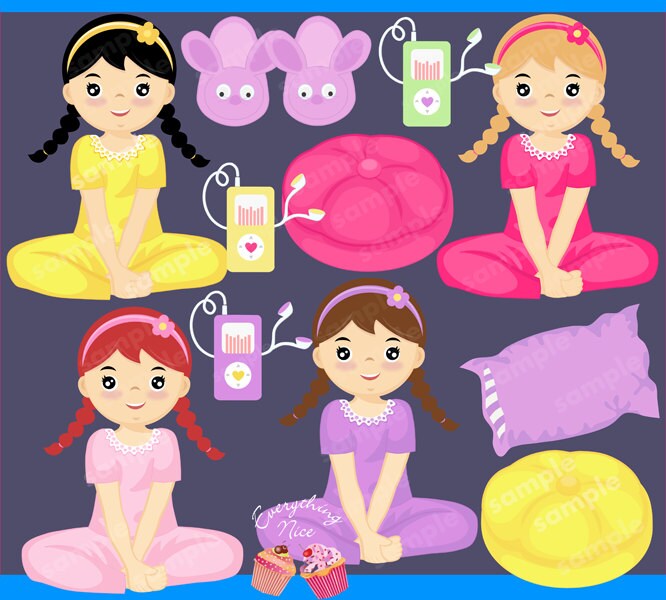 Slumber Party2 Clipart Set | Etsy