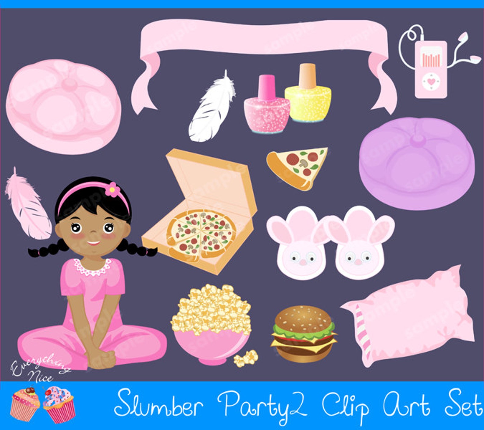 Slumber Party2 Clipart Set - Etsy