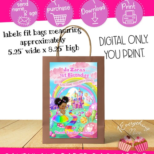 Editable DIGITAL DOWNLOAD Candy Land Candyland Birthday Party - Etsy