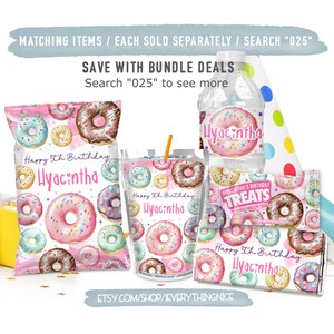 Editable Instant DOWNLOAD Donut Donuts Theme Candy Bar Wrapper Birthday ...