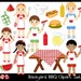 Backyard Barbecue BBQ Clipart Set - Etsy UK