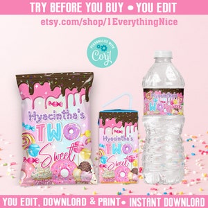 Pink Two Sweet Sweets Donuts Ice Cream Candies Cupcakes Lollipop ...