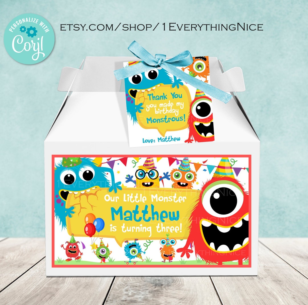 Cute Monsters Monster Bash Editable Instant DIGITAL DOWNLOAD Theme Gift ...
