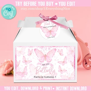 Editable DIGITAL Instant DOWNLOAD Pink Butterfly Butterflies Theme ...