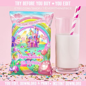 Candy Land Pastel Colors Theme Birthday Party Digital - Etsy