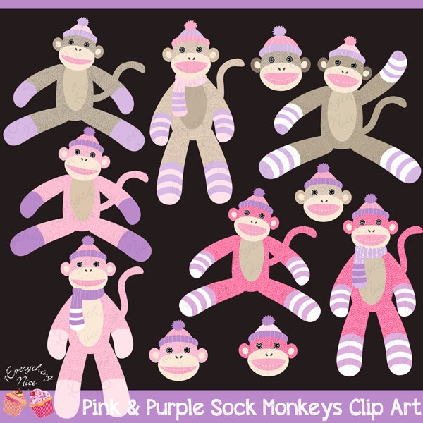 Sock Monkey Clip Art - Etsy