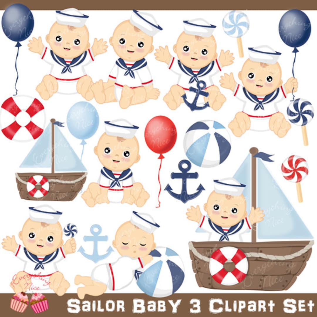 Sailor Baby 3 Clipart Set - Etsy