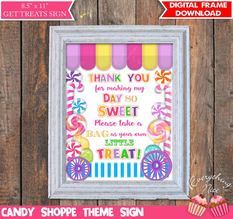 Candy Shoppe Theme Treats Get Treats Sign - Etsy