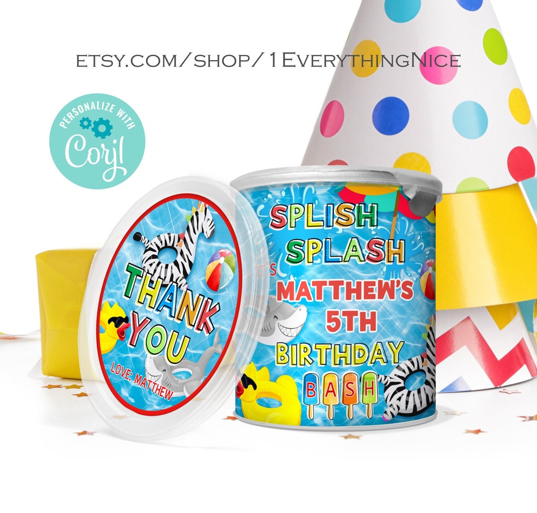 Splish Splash Birthday Bash Editable Instant DIGITAL DOWNLOAD Pool ...