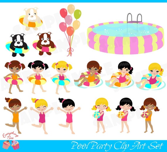 Pool Party Clip Art Set by 1Everything Nice | Catch My Party