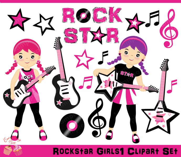 Girl Rock Star Clip Art