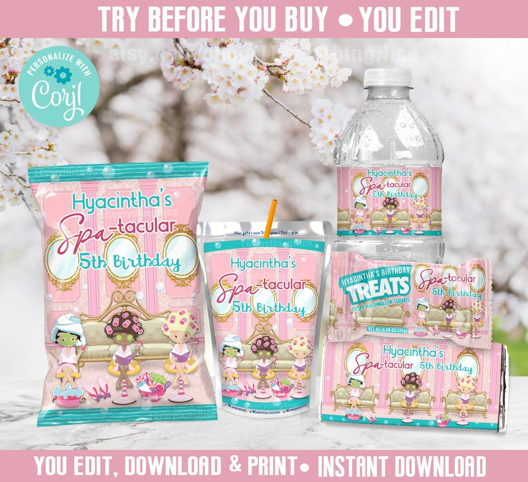 Spa-tacular Spa Party Theme Pamper Birthday Digital Download Printable ...