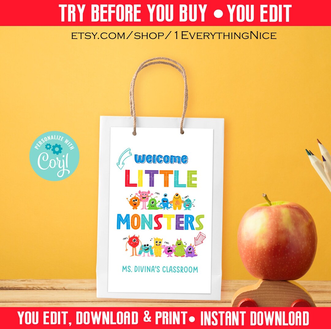 Welcome Little Monsters Theme | Kindergarten Daycare Elementary Class ...