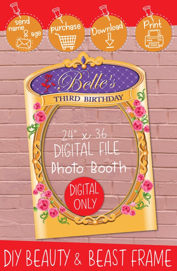 DIGITAL DOWNLOAD Royal Princess 24" x 36" Birthday Photo Booth Frame ...