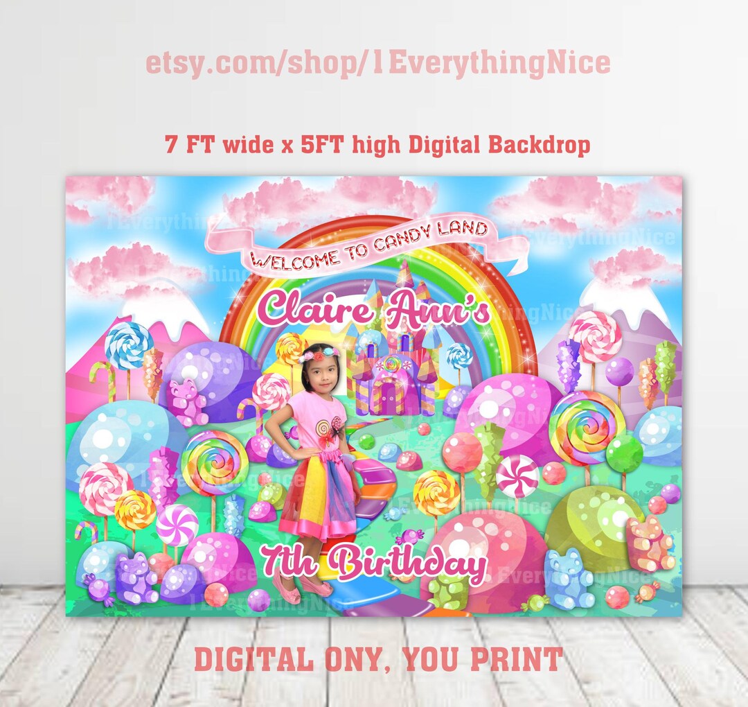 Candy Land Candyland Theme 7FT Wide X 5FT High Banner Sweets Sweet ...