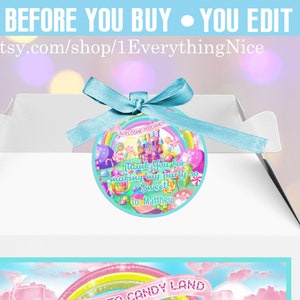 Pastel Editable DIGITAL Instant DOWNLOAD Candy Land Candyland Theme 5. ...