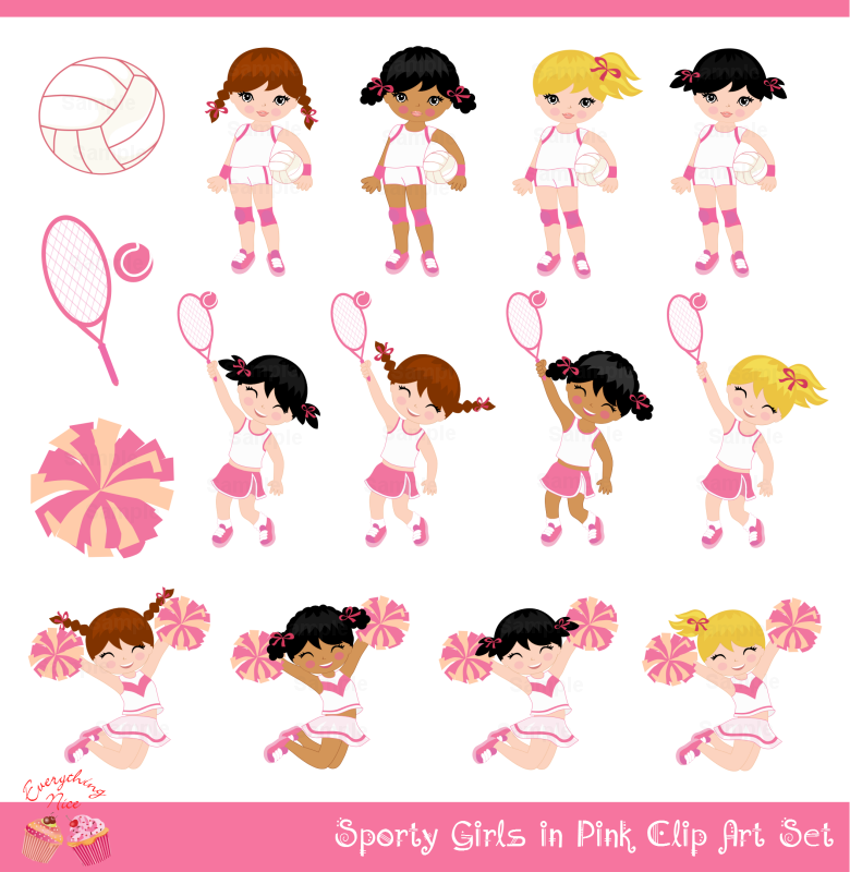 Sporty Girls Clipart