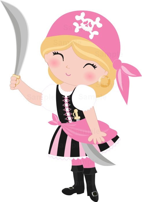 Pirate Girls Clip Art Set - Etsy