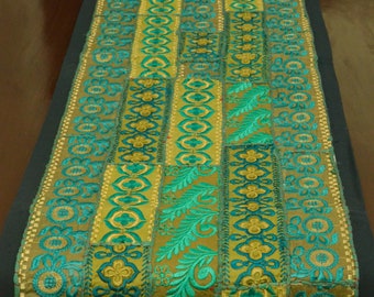 Rajasthani Handmade Patchwork Hand Embroidered Table Runner / | Etsy