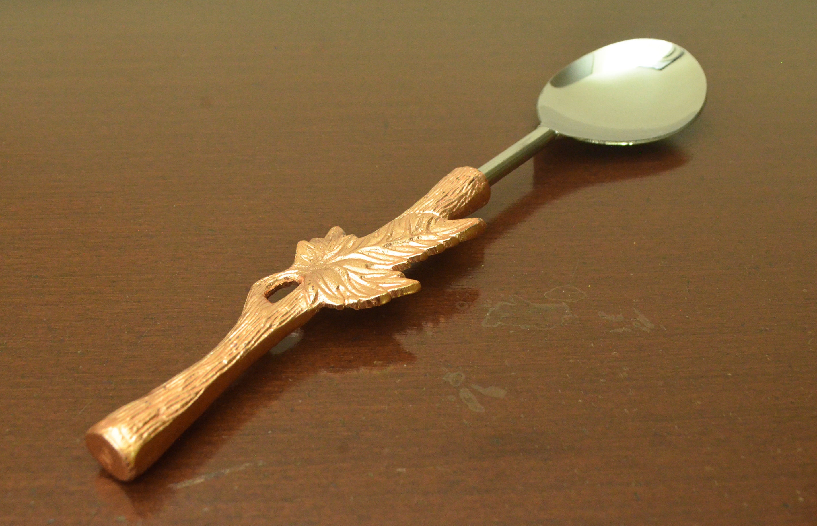 Steel Kitchen Serving Spoon Set of 4 Pcs With Copper Finish - Etsy