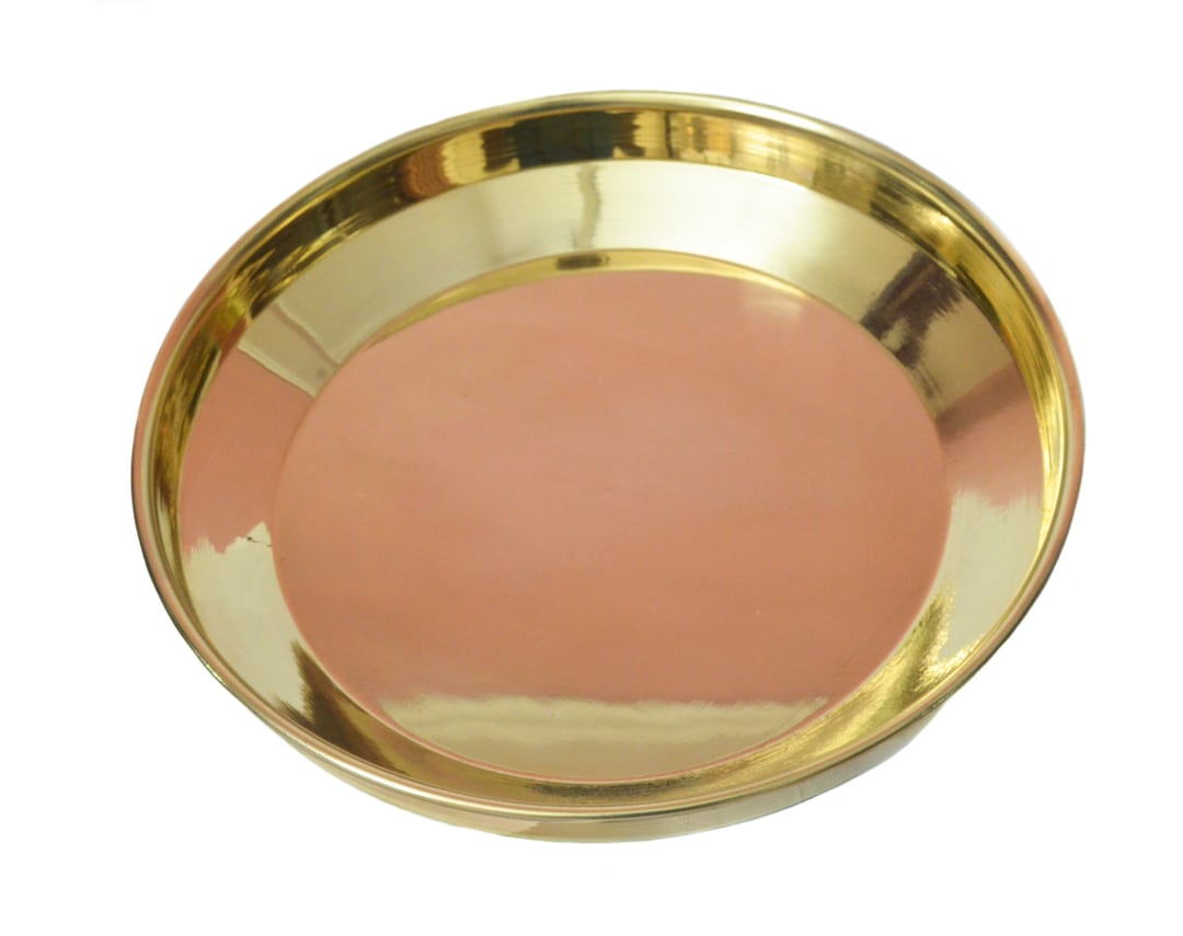 Brass Pooja Thali – Plain Dinner Plate, Spiritual Gift (8.5/10 Inch) - Etsy