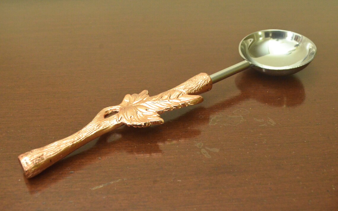 Steel Kitchen Serving Spoon Set of 4 pcs with Copper Finish | Etsy