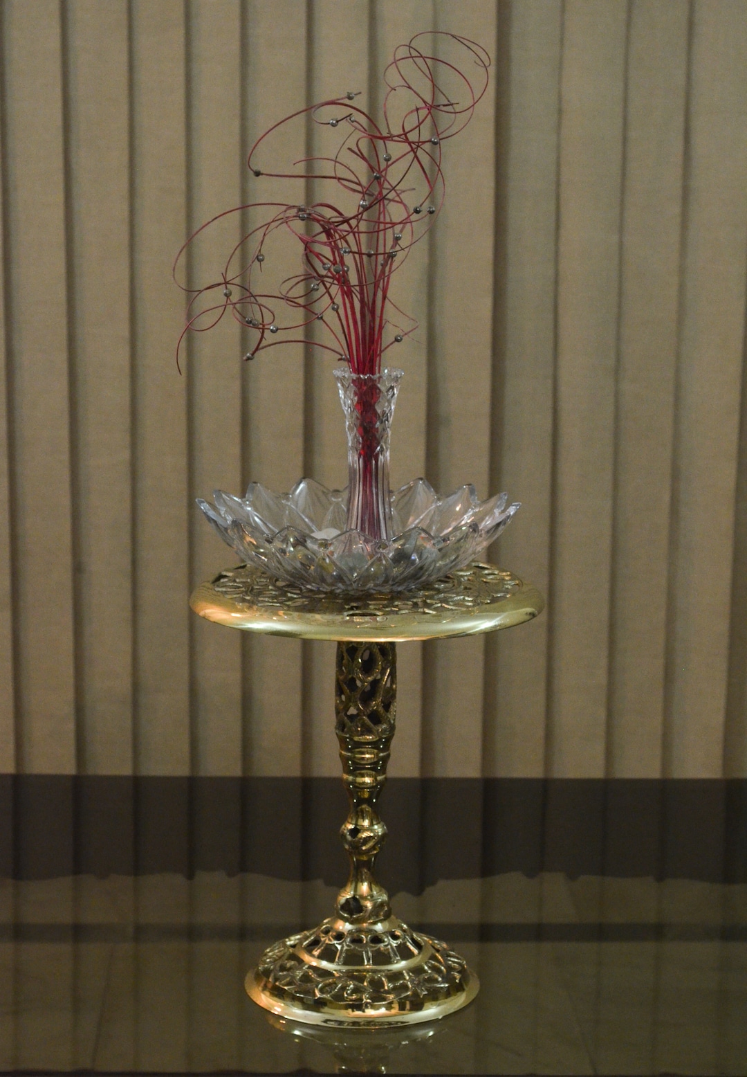 Brass Side Table / Corner Table / Planter Stand / Flower Vase Stand ...
