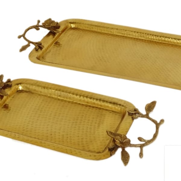 Vintage Brass Rectangular Tray - Etsy UK