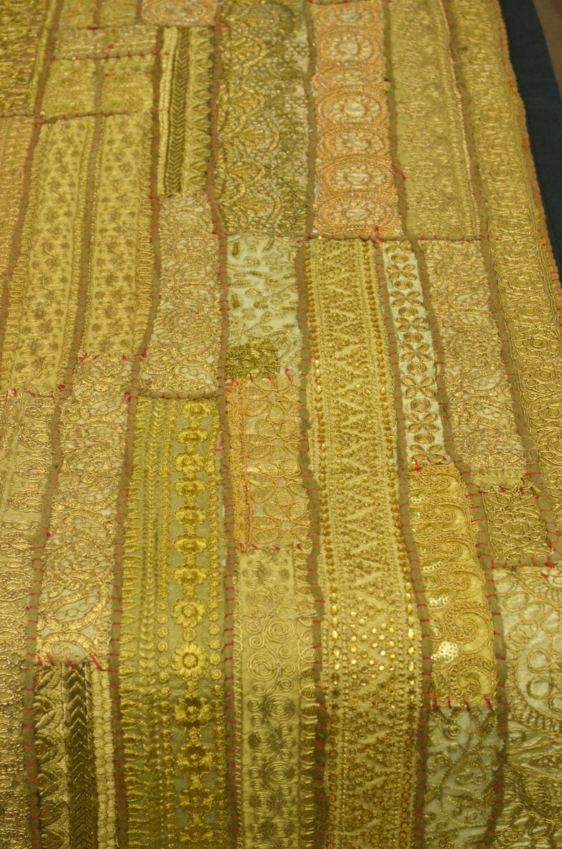 Rajasthani Handmade Patchwork Hand Embroidered Table Runner / | Etsy