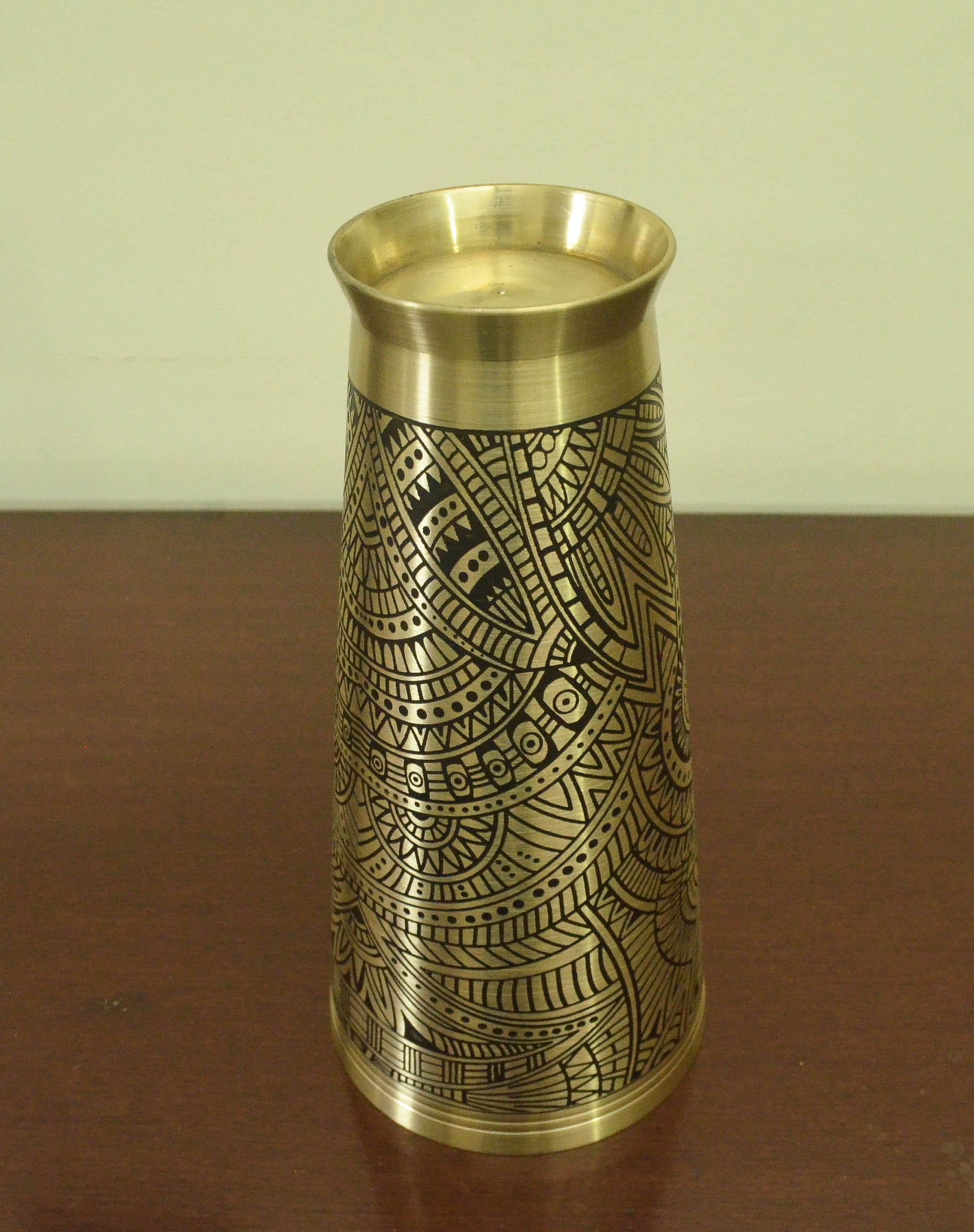 Brass Lassi /patiala Glass With Fine Hand Kalamkaari, Drinkware ...